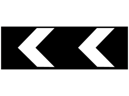 White arrow on black sharp deviation sign | RTS360 | Label Source