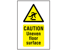 Caution Uneven floor surface symbol and text safety sign. | WS3790 ...